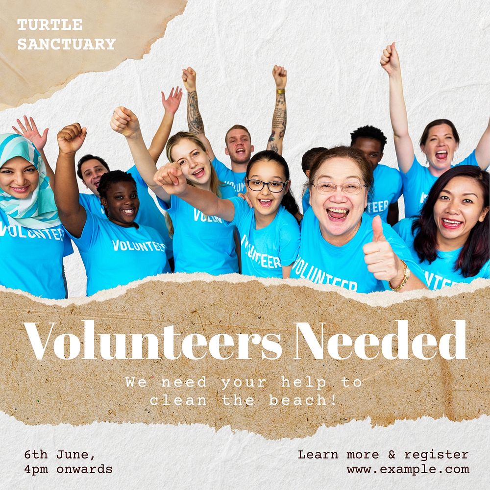 Volunteers needed Instagram post template | Free Photo - rawpixel