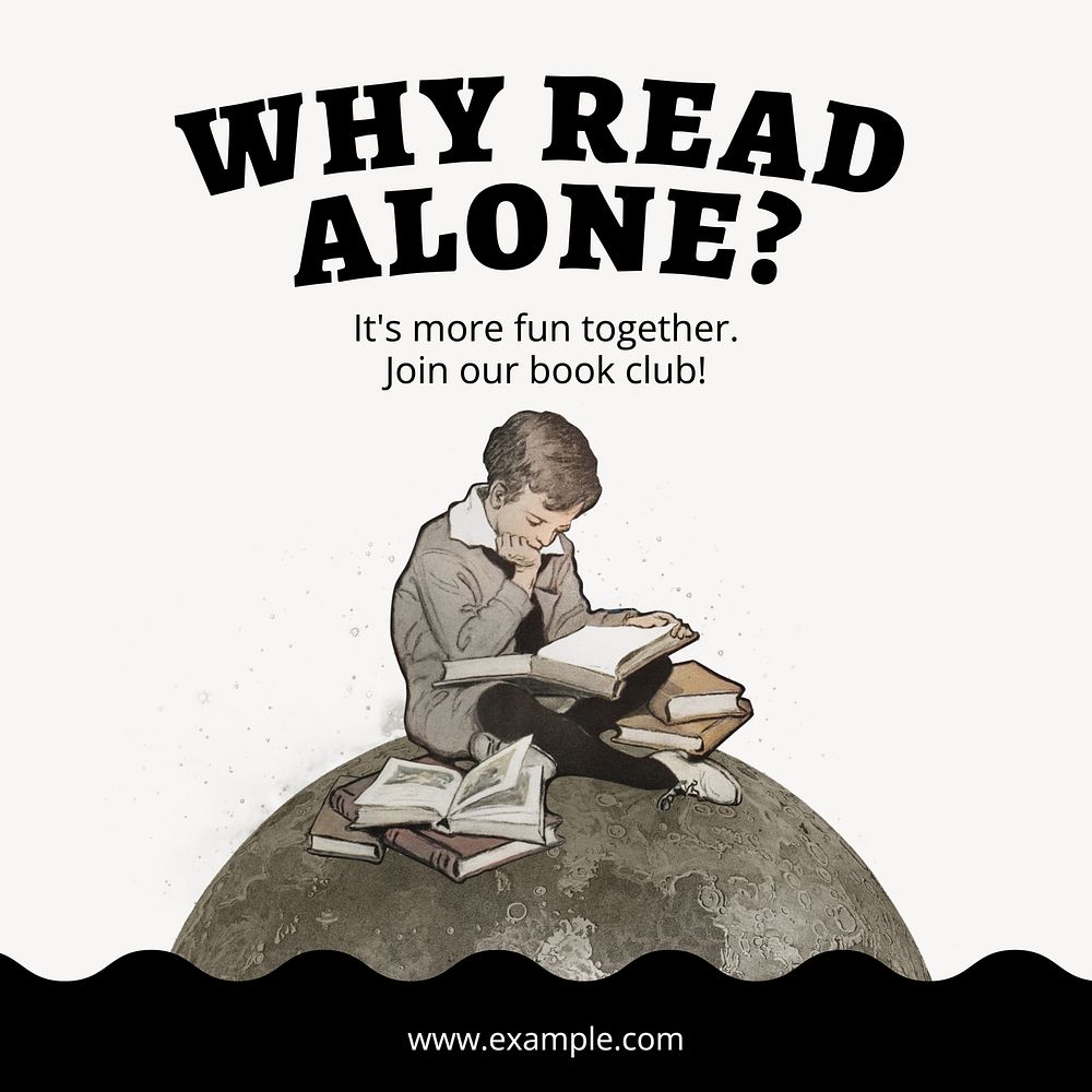 Book club Instagram post template | Free Photo - rawpixel