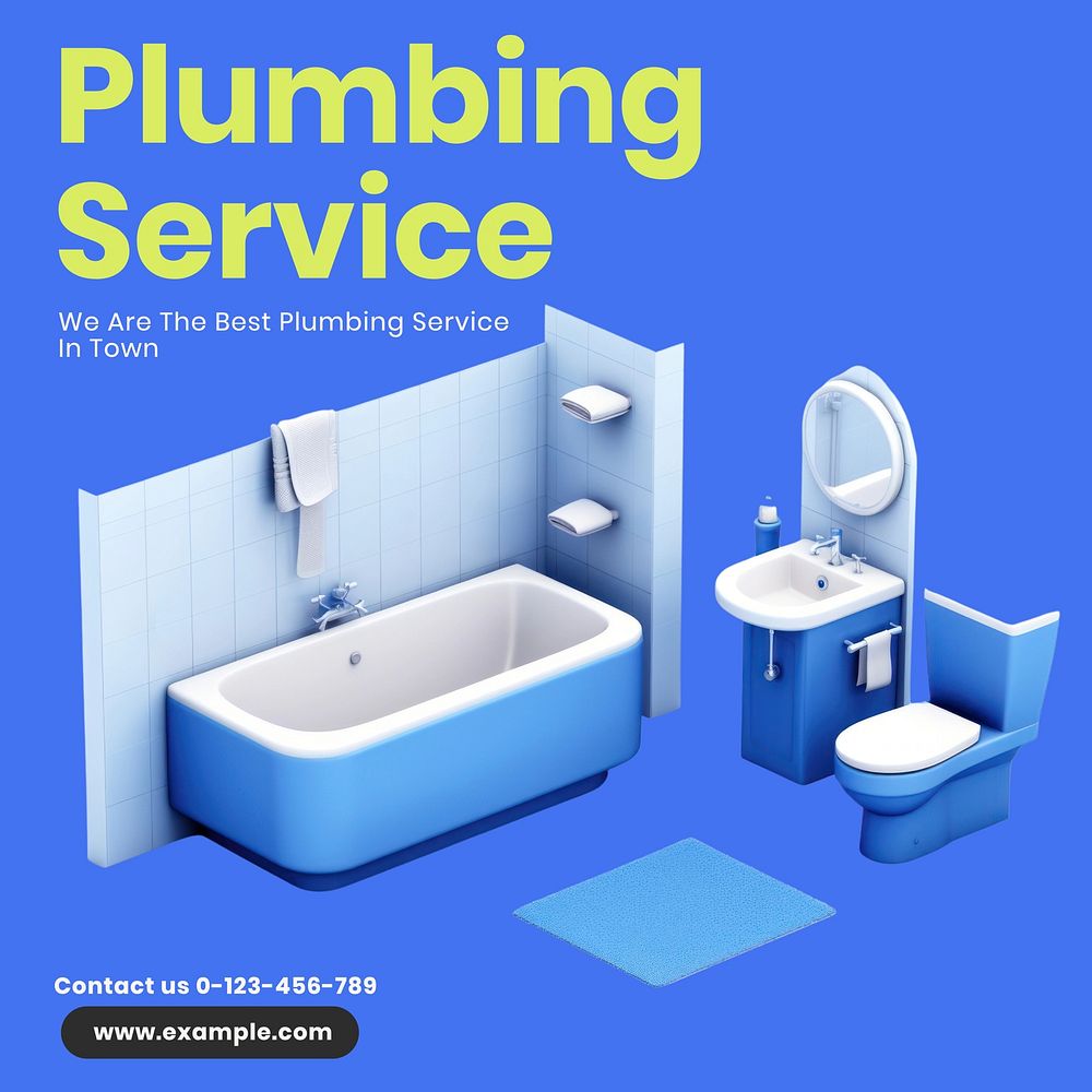 Plumbing service Facebook post template | Premium Photo - rawpixel