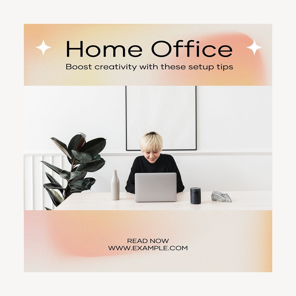 Home office Instagram post template | Free Photo - rawpixel