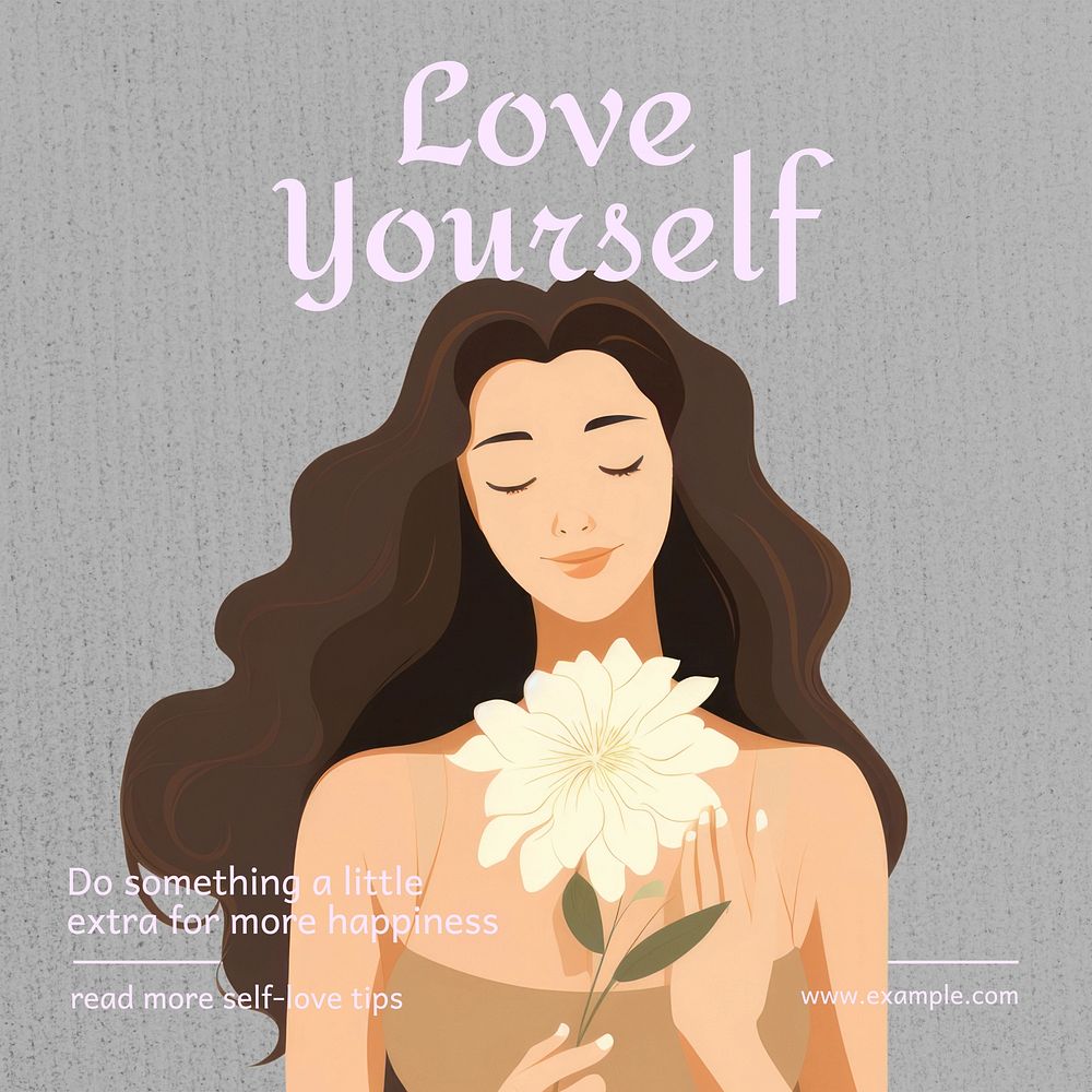 Love yourself Instagram post template | Free Photo - rawpixel