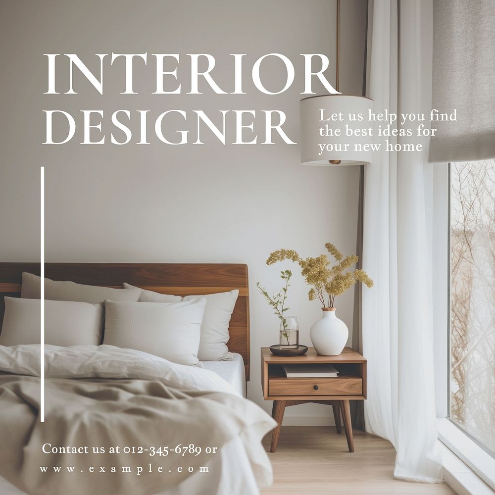 Interior designer Facebook post template | Free Photo - rawpixel