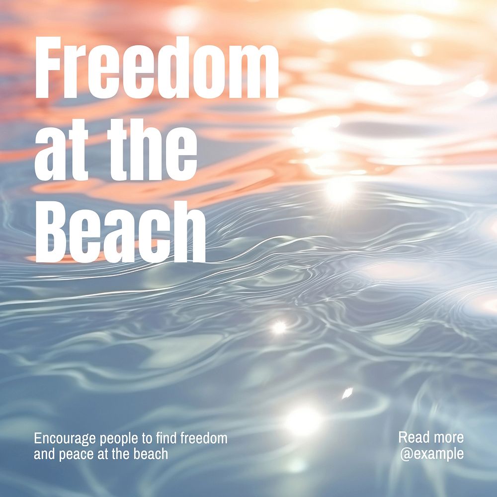 Freedom Beach Instagram post template | Free Photo - rawpixel