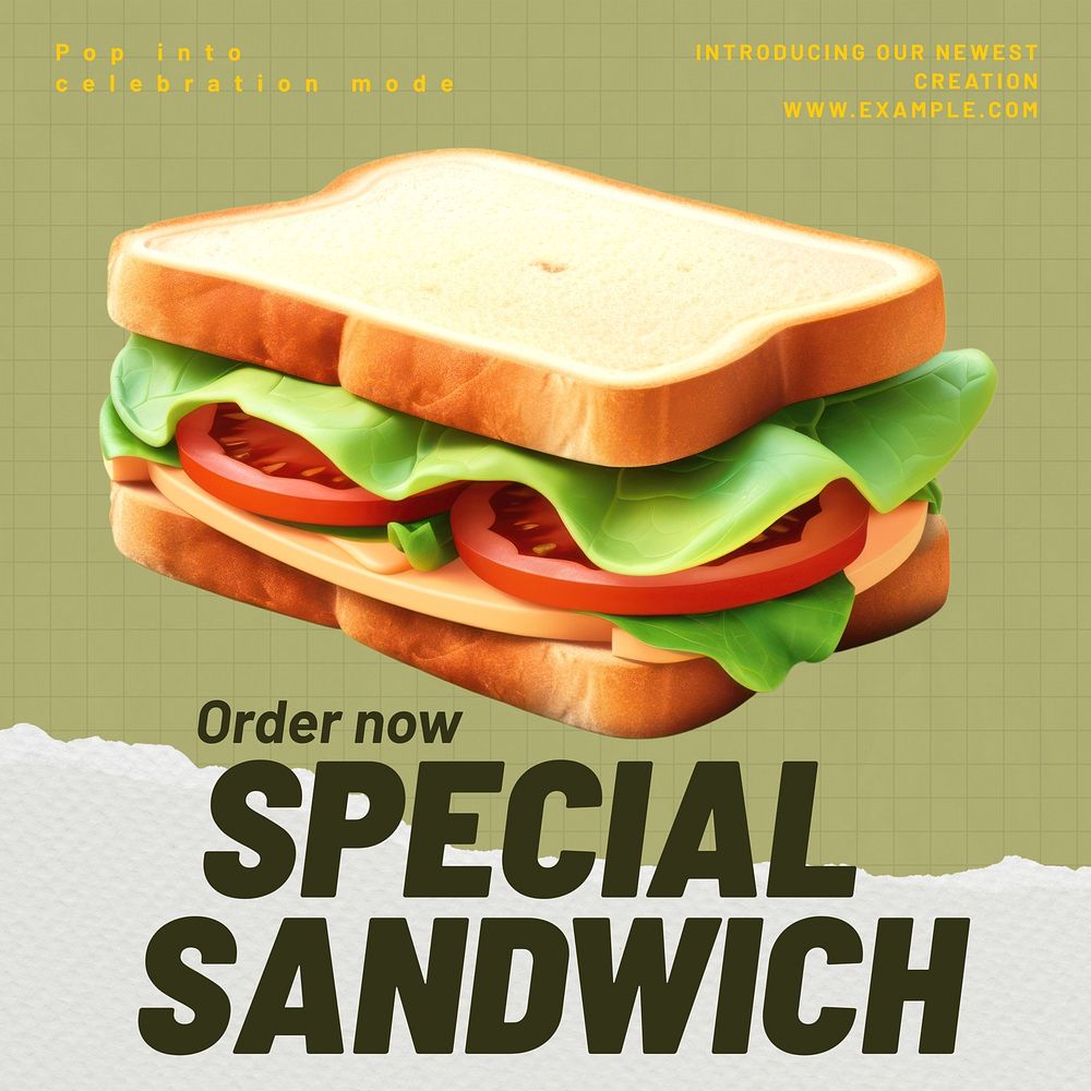 Special sandwich Instagram post template | Free Photo - rawpixel