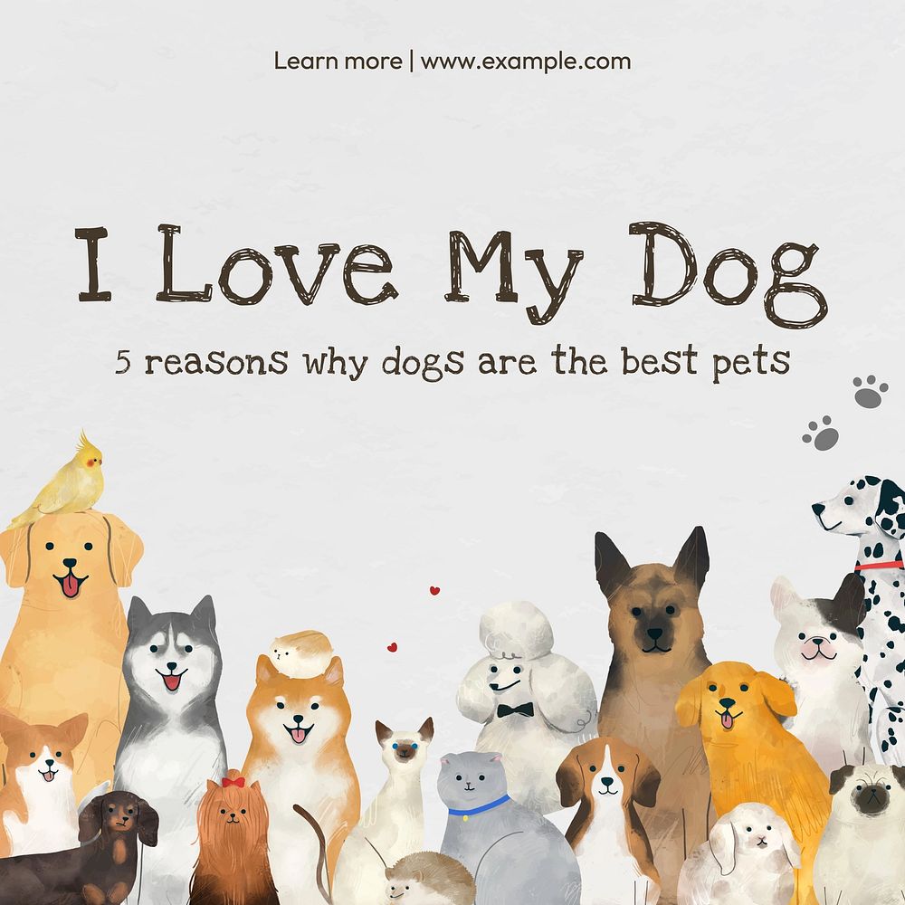 Dogs Instagram post template | Free Photo - rawpixel