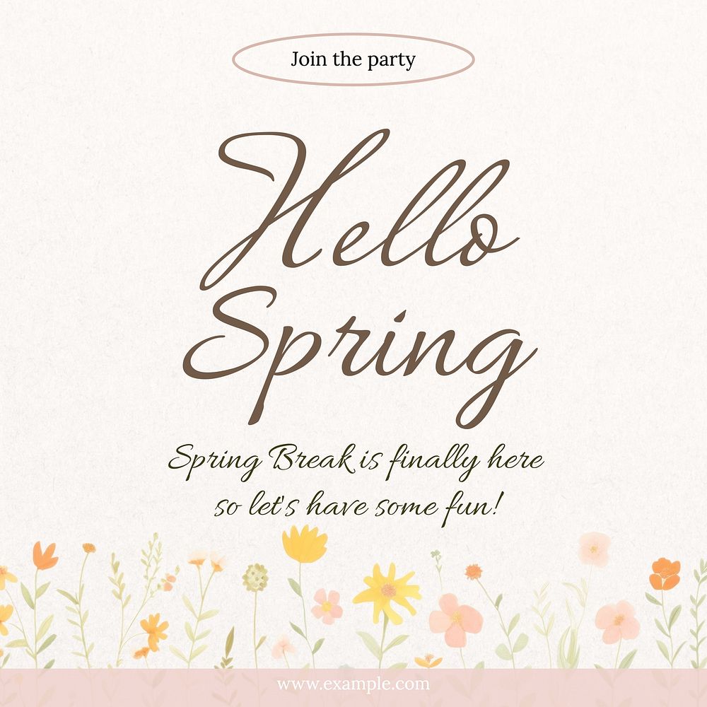 Hello Spring Instagram post template | Free Photo - rawpixel