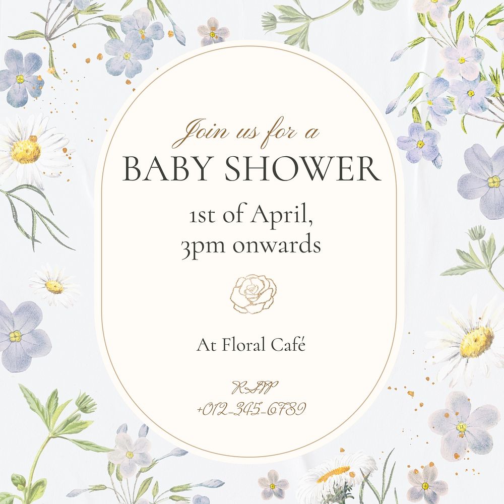 Baby shower Instagram post template | Free Photo - rawpixel