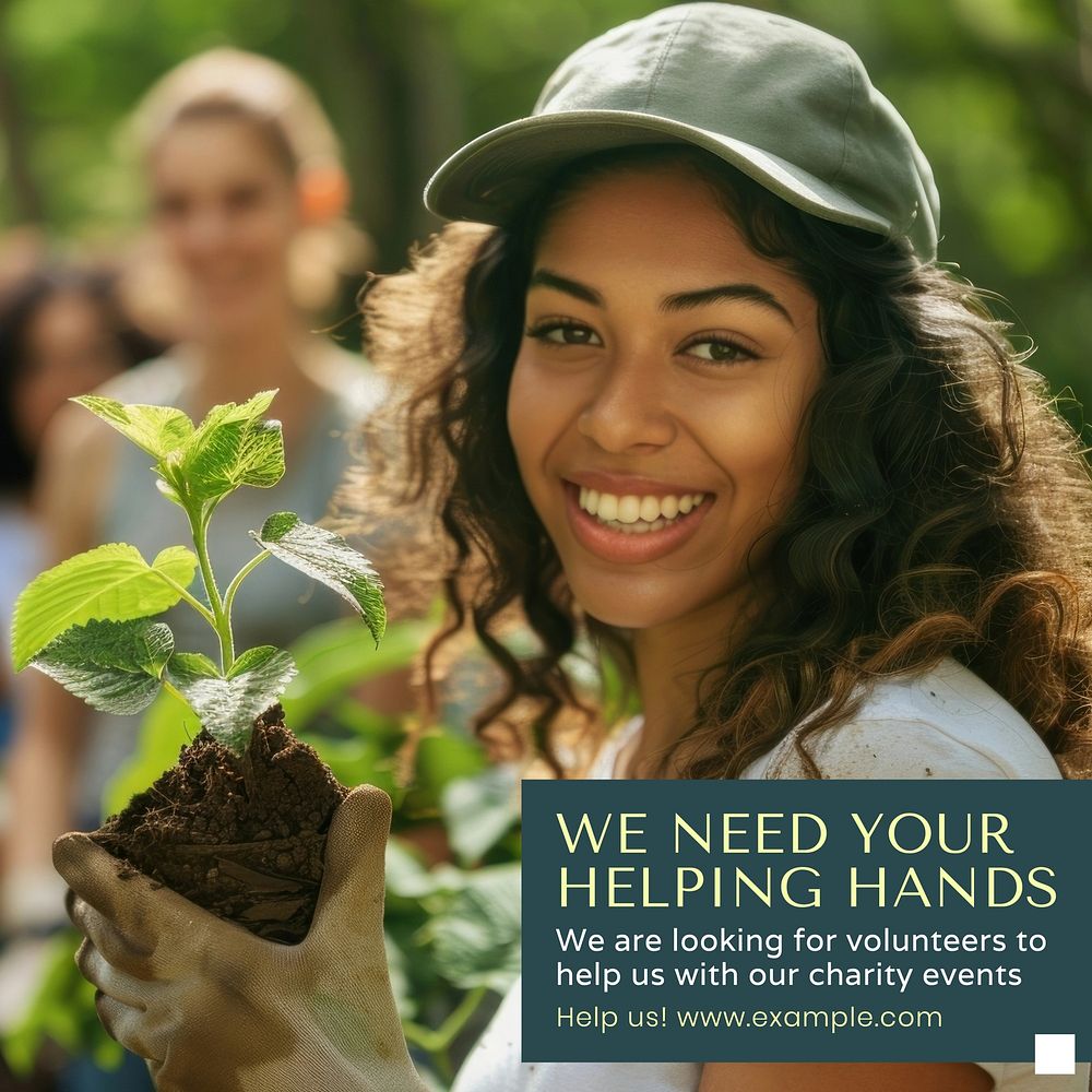 Volunteer Facebook post template | Free Photo - rawpixel