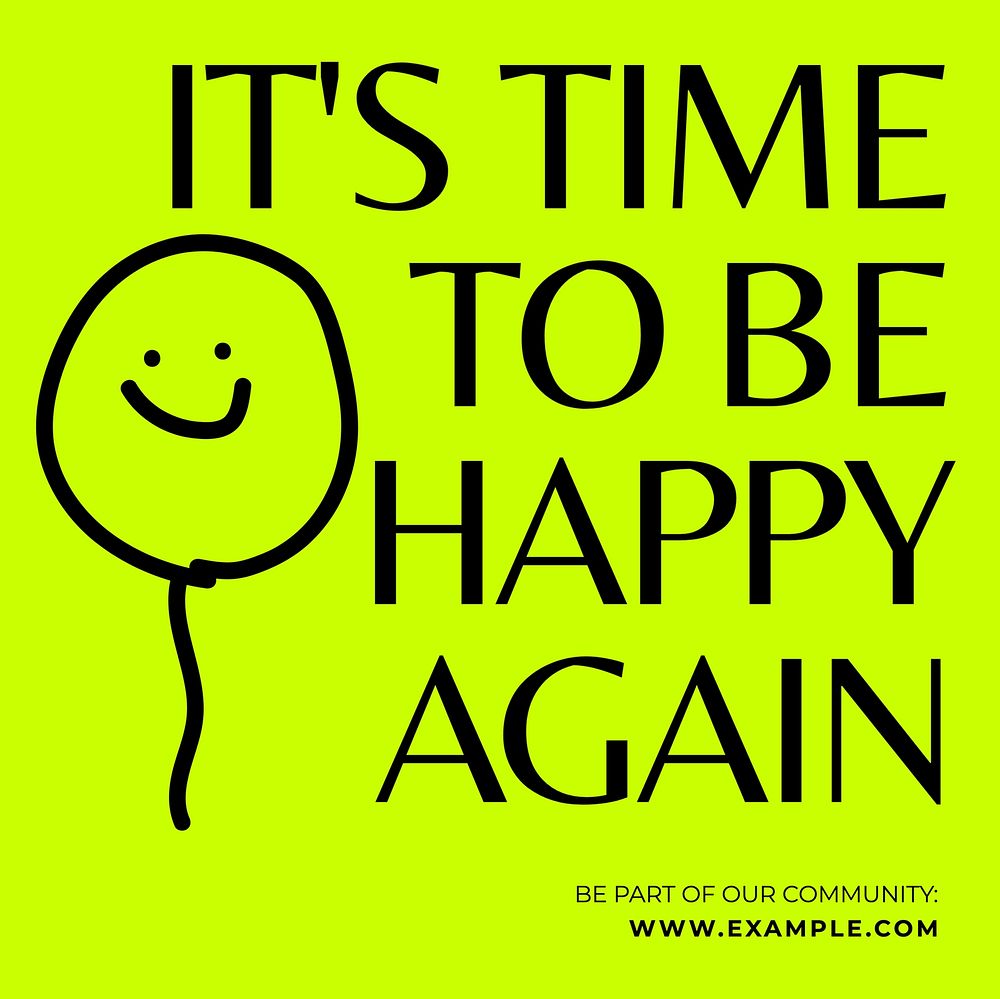 Be happy Instagram post template | Free Photo - rawpixel