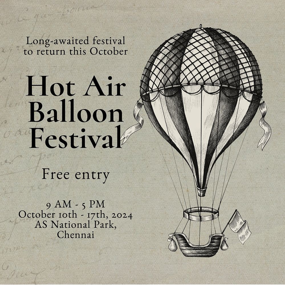 Balloon festival Instagram post template | Free Photo - rawpixel