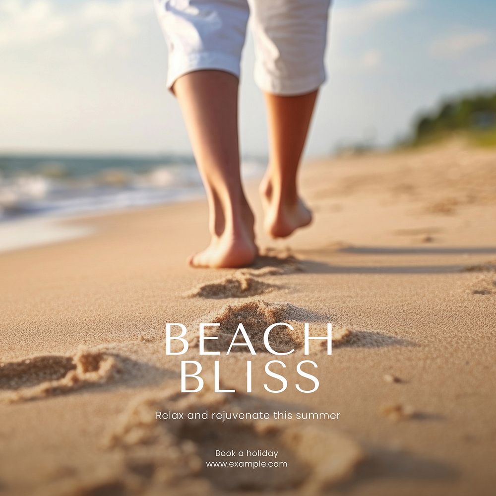 Beach holiday Instagram post template | Free Photo - rawpixel