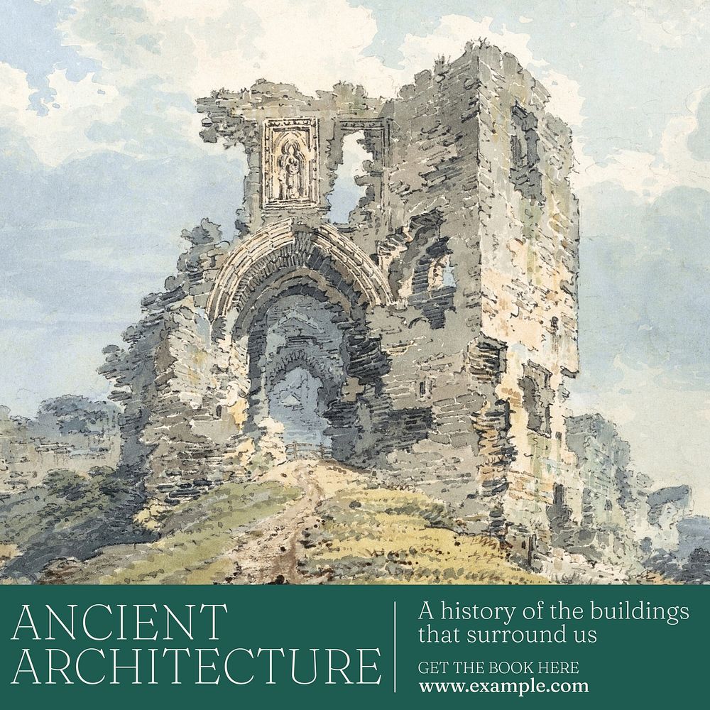 Ancient architecture Instagram post template | Free Photo - rawpixel