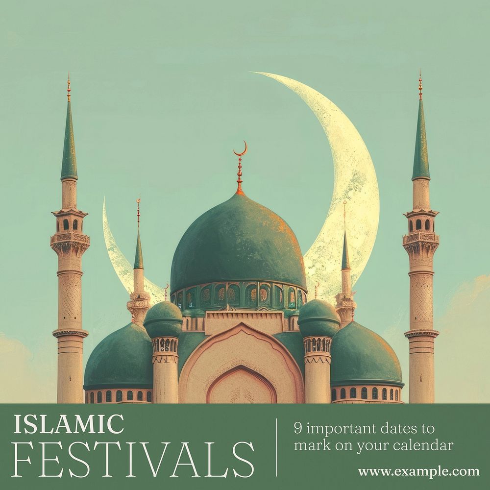 Islamic festivals Instagram post template | Free Photo - rawpixel