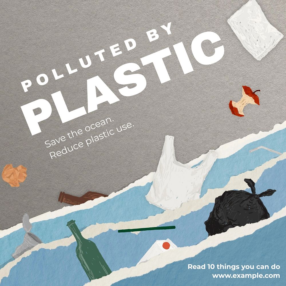 Plastic pollution Instagram post template | Free Photo - rawpixel