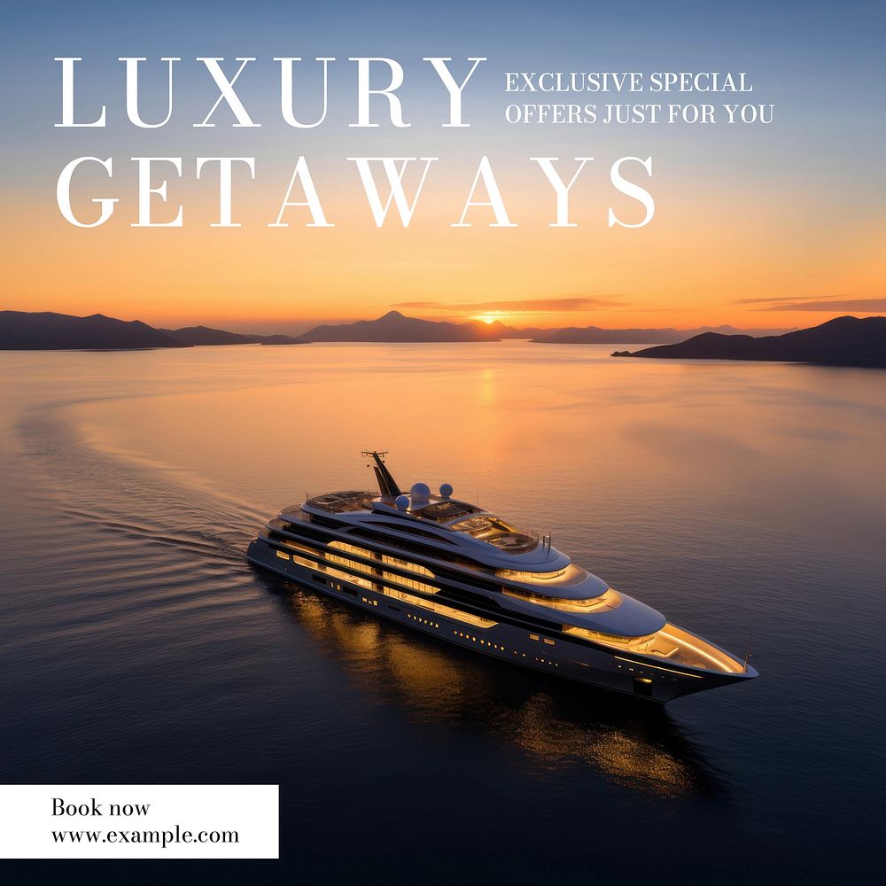 Luxury getaway Instagram post template | Free Photo - rawpixel