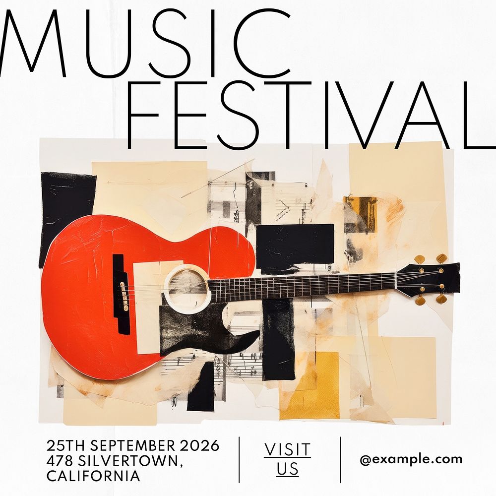 Music festival Instagram post template | Free Photo - rawpixel