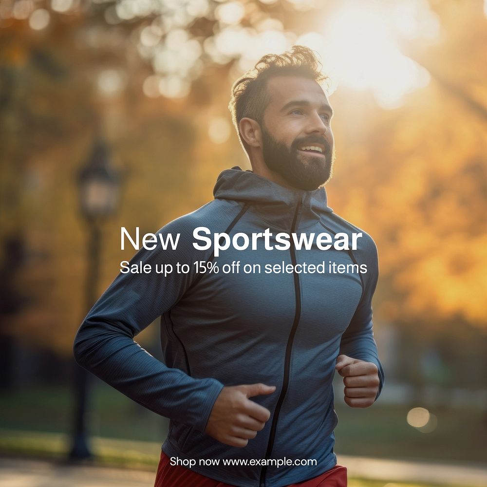 New sportswear Instagram post template | Free Photo - rawpixel