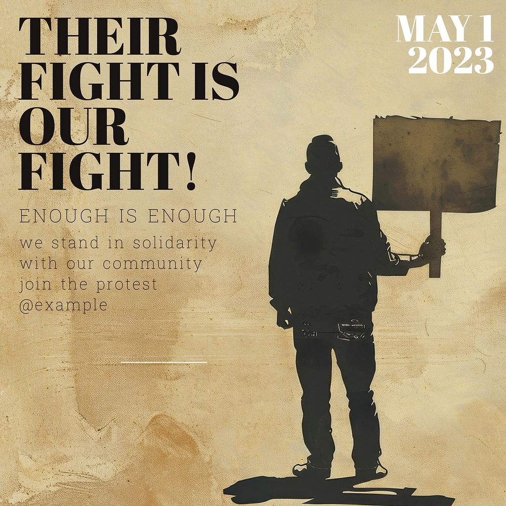 Labor protest Instagram post template | Free Photo - rawpixel