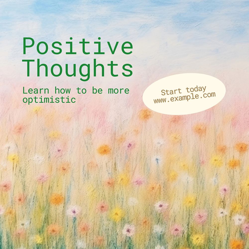 Positive thoughts Instagram post template | Free Photo - rawpixel
