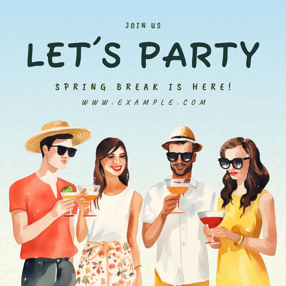 Spring break Instagram post template | Free Photo - rawpixel