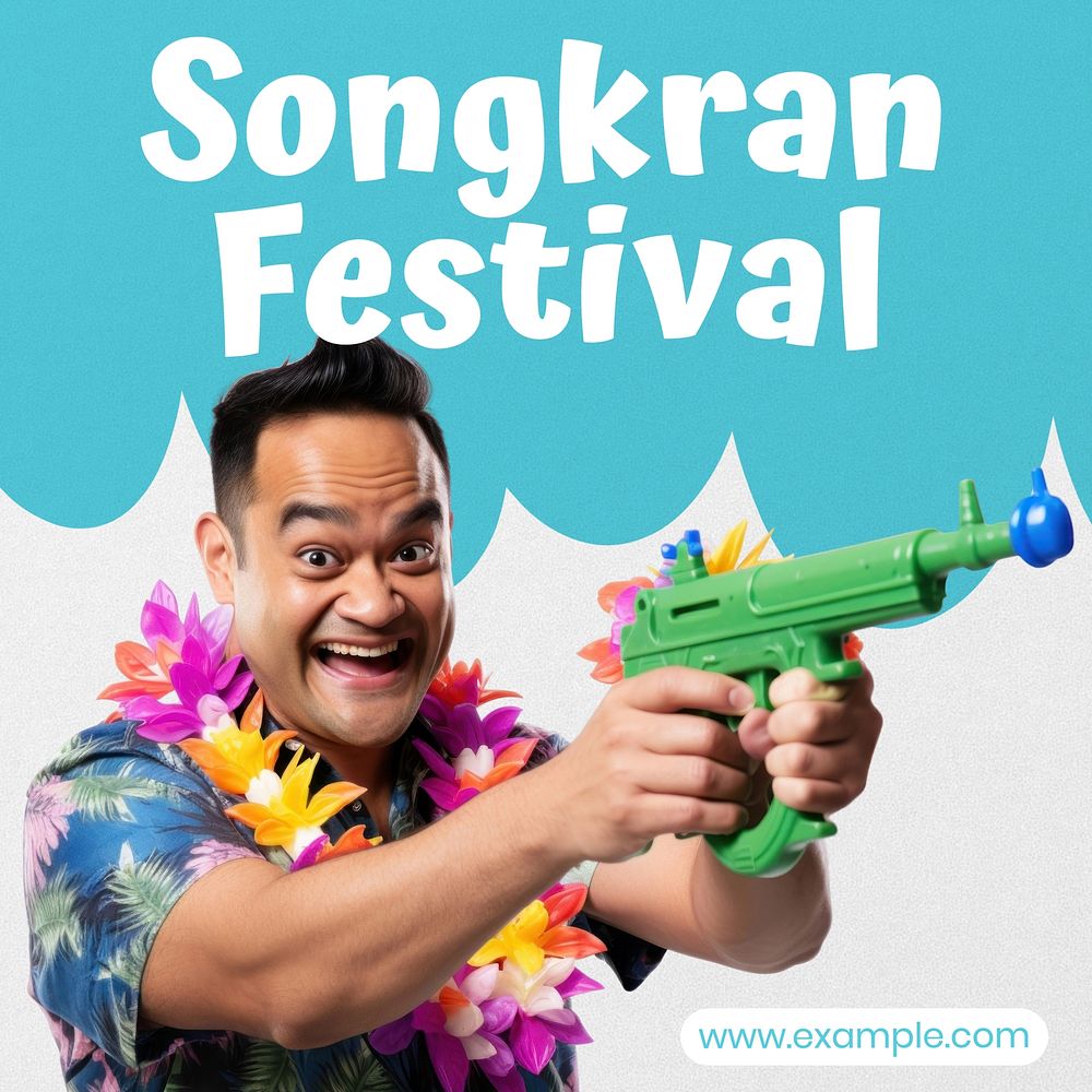 Songkran festival Instagram post template | Free Photo - rawpixel