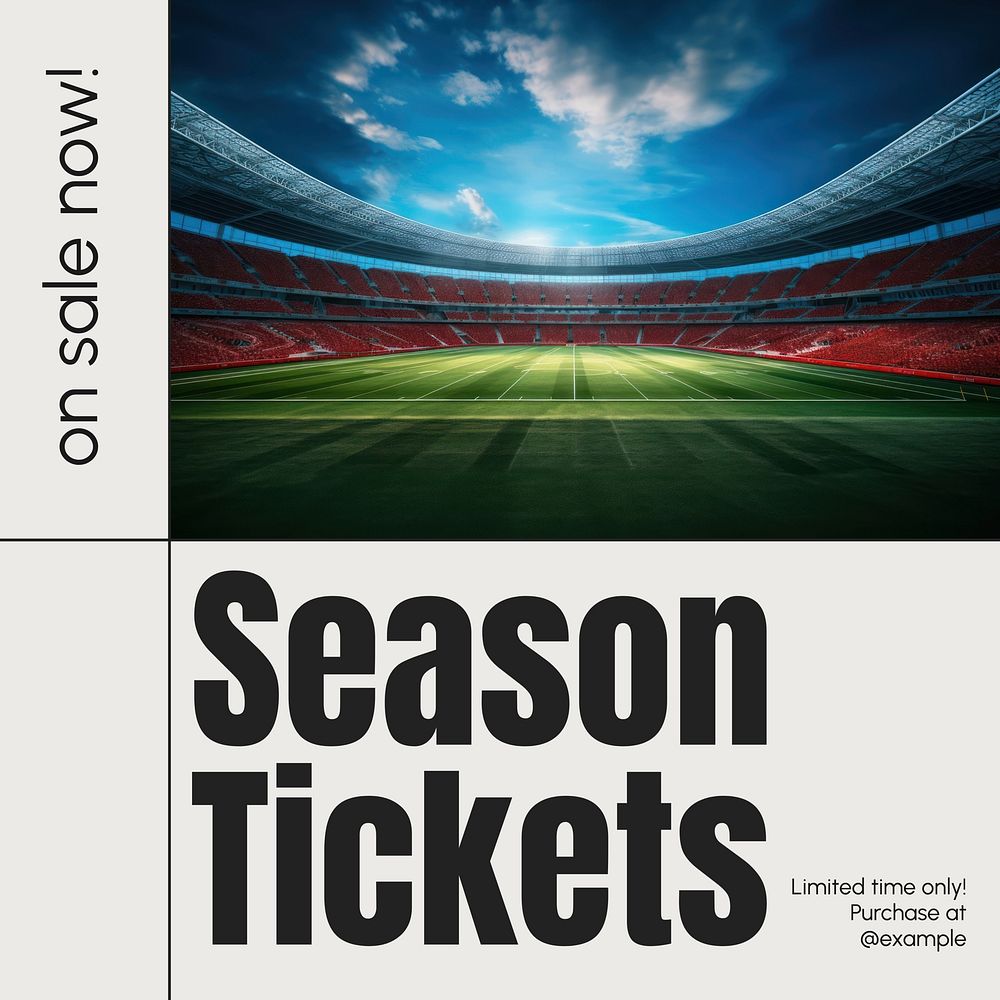Season tickets Instagram post template | Free Photo - rawpixel