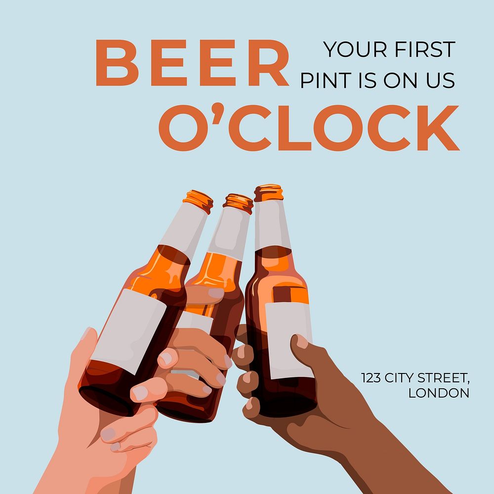 Beer time Instagram post template | Free Photo - rawpixel