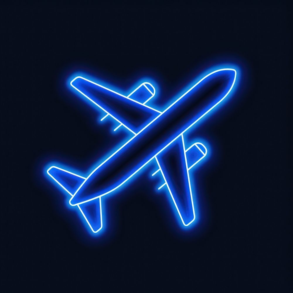 Airplane icon neon astronomy outdoors. | Free Photo Illustration - rawpixel
