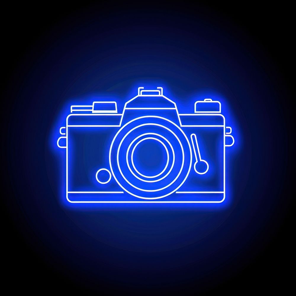 Camera icon neon scoreboard light. | Free Photo Illustration - rawpixel