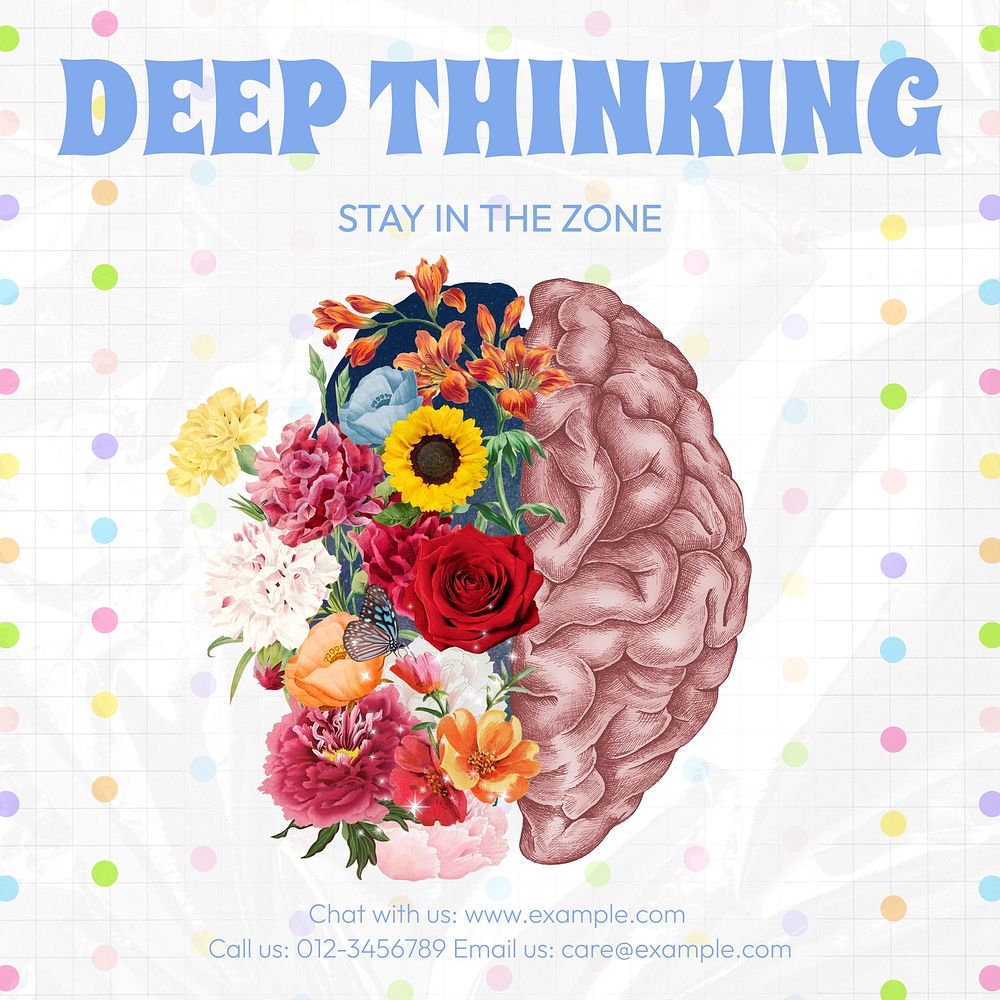 Deep thinking Instagram post template | Free Photo - rawpixel