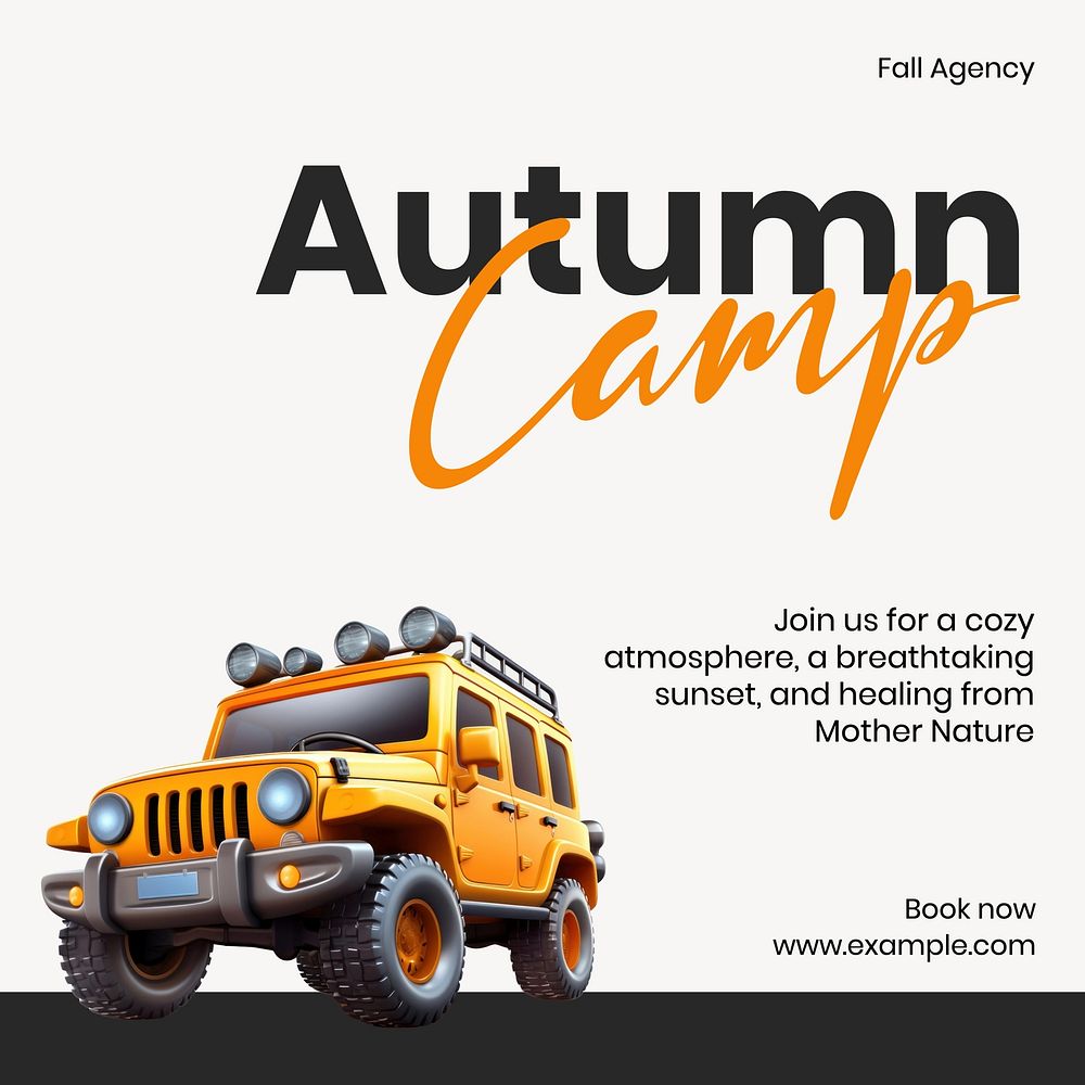 Autumn camp Instagram post template | Free Photo - rawpixel