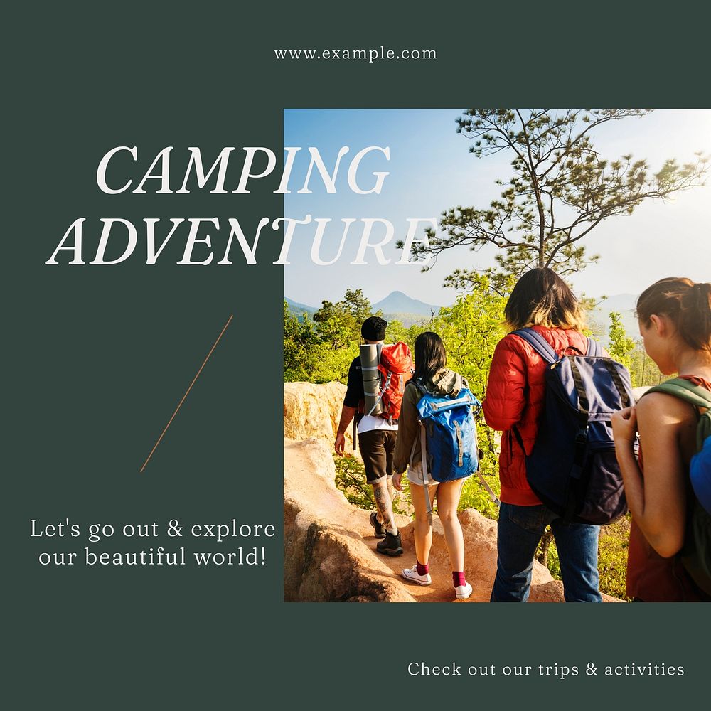 Camping adventure Instagram post template | Free Photo - rawpixel