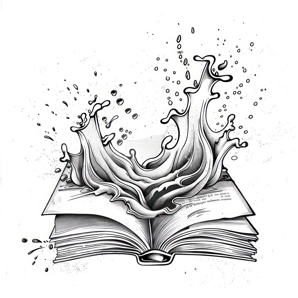 Open book water illustrated publication | Free Photo Illustration ...