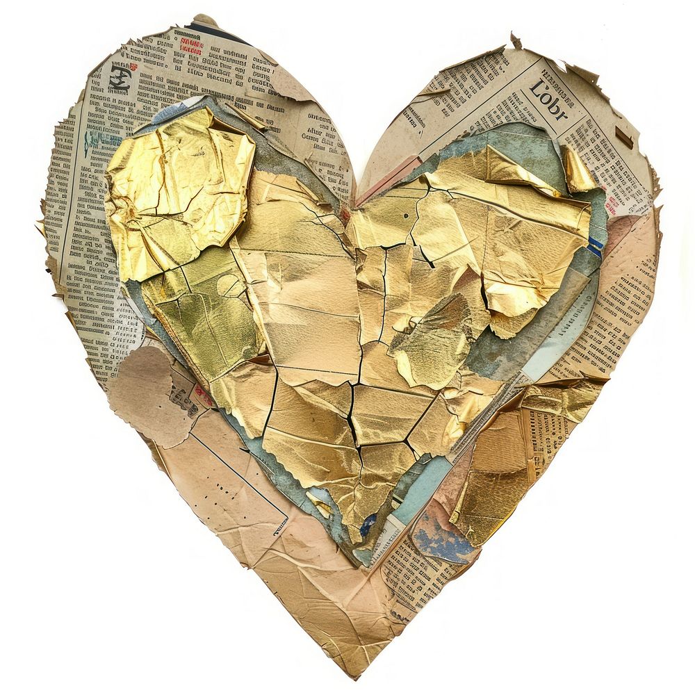 Heart shape collage cutouts aluminium | Free Photo Illustration - rawpixel