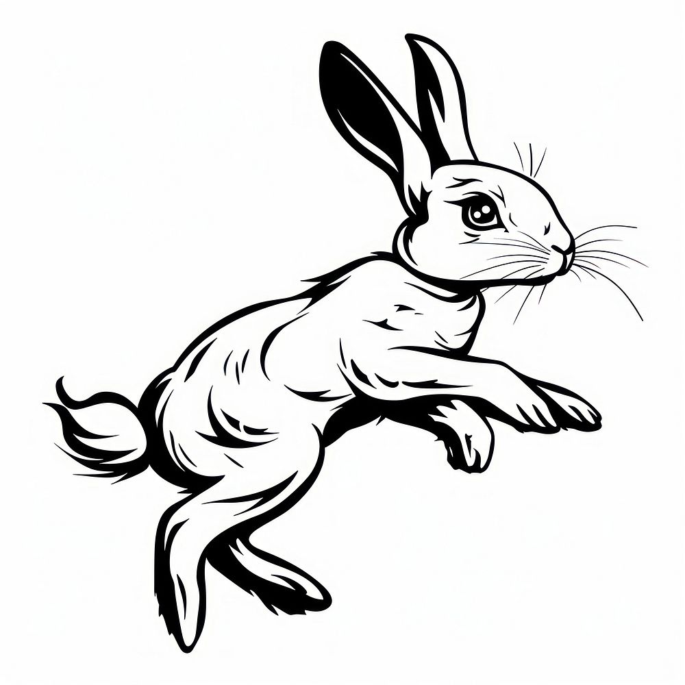 Jumping rabbit kangaroo stencil wallaby. | Free Photo Illustration ...