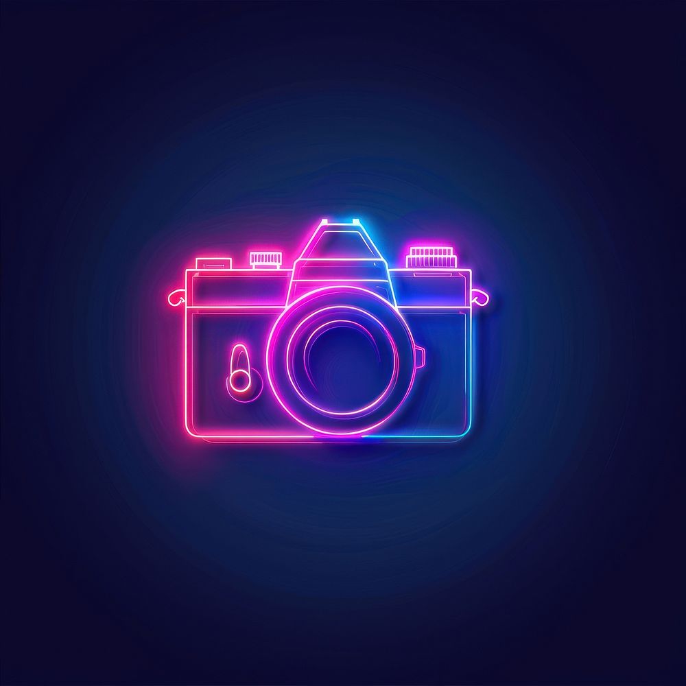 Camera neon light disk. | Free Photo Illustration - rawpixel