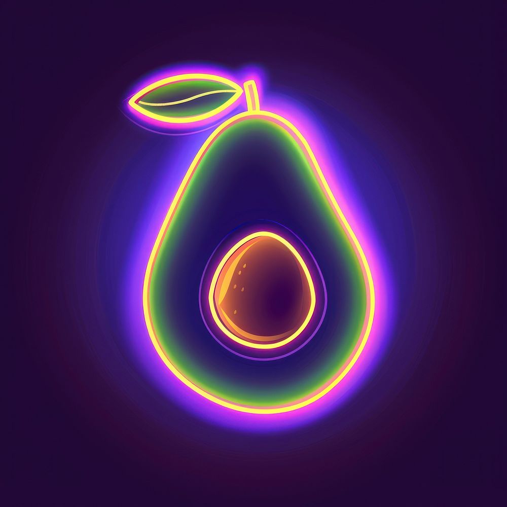 Avocado neon lighting purple. | Free Photo Illustration - rawpixel