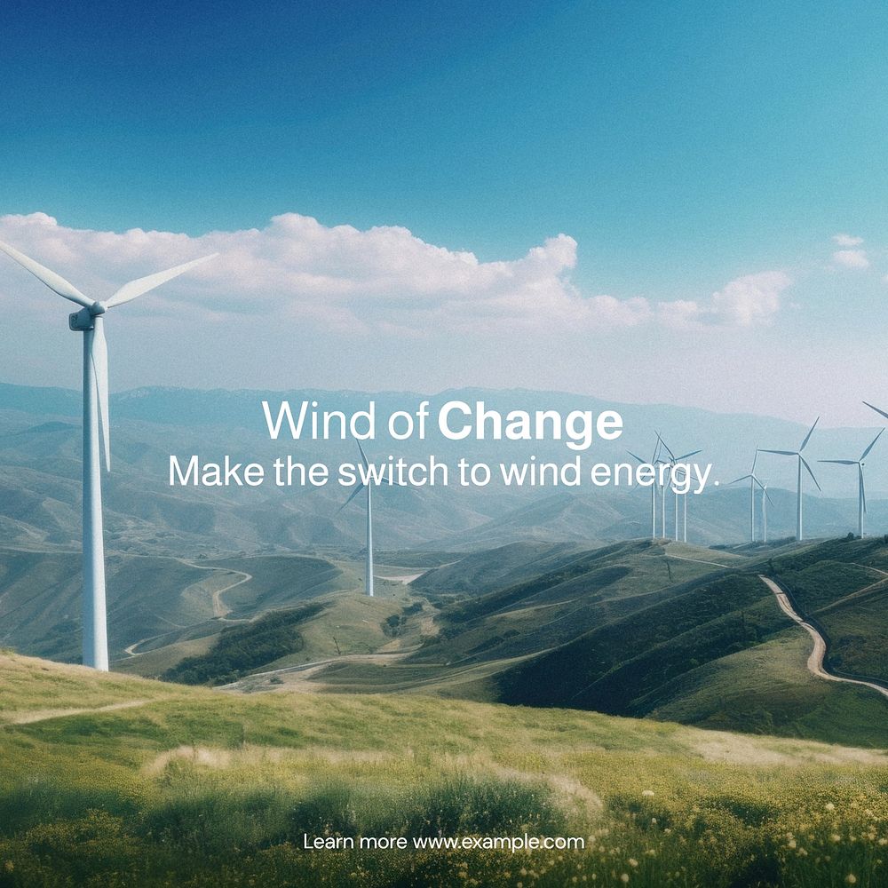 Wind energy Facebook post template | Free Photo - rawpixel