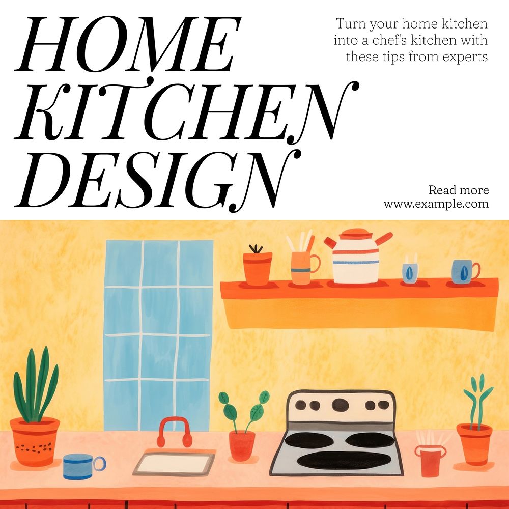 Home kitchen design Instagram post | Free Photo - rawpixel