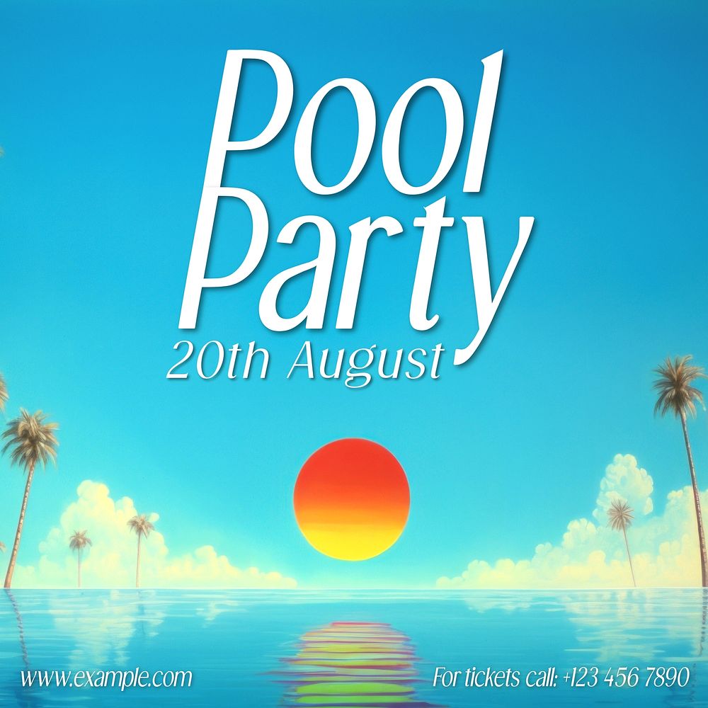 Pool party Instagram post template | Free Photo - rawpixel