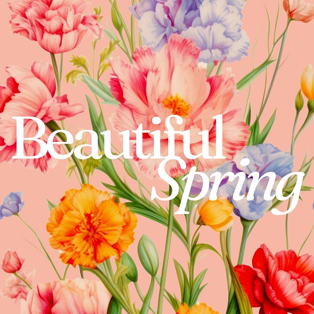 Beautiful spring Instagram post template | Free Photo - rawpixel