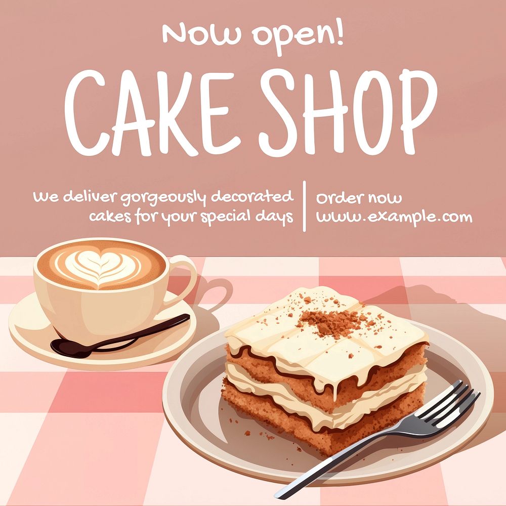 Cake shop Facebook post template | Free Photo - rawpixel