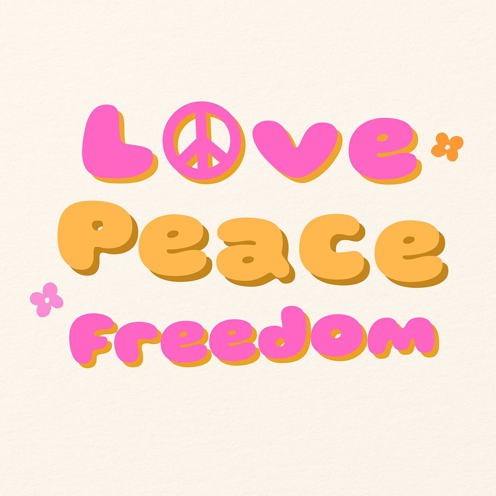 Peace, love & freedom quote | Free Photo - rawpixel