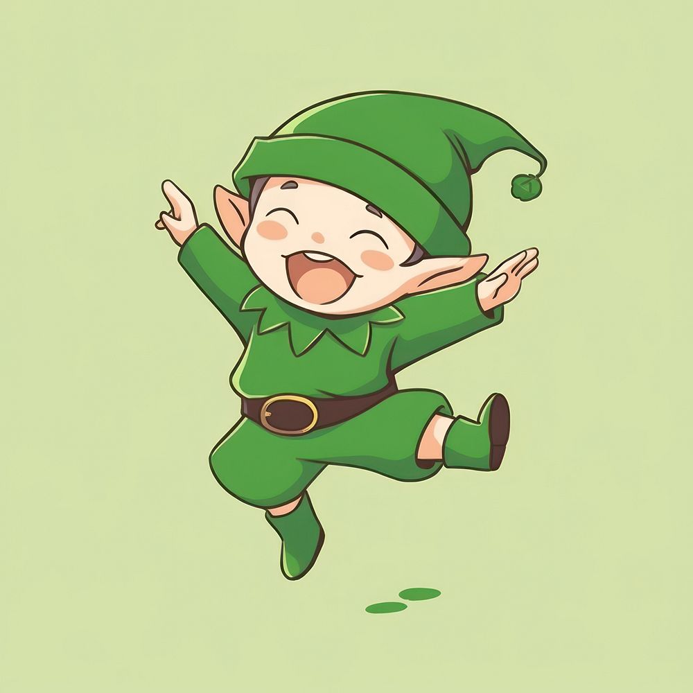 Little Elf jumping joy happy | Free Photo Illustration - rawpixel