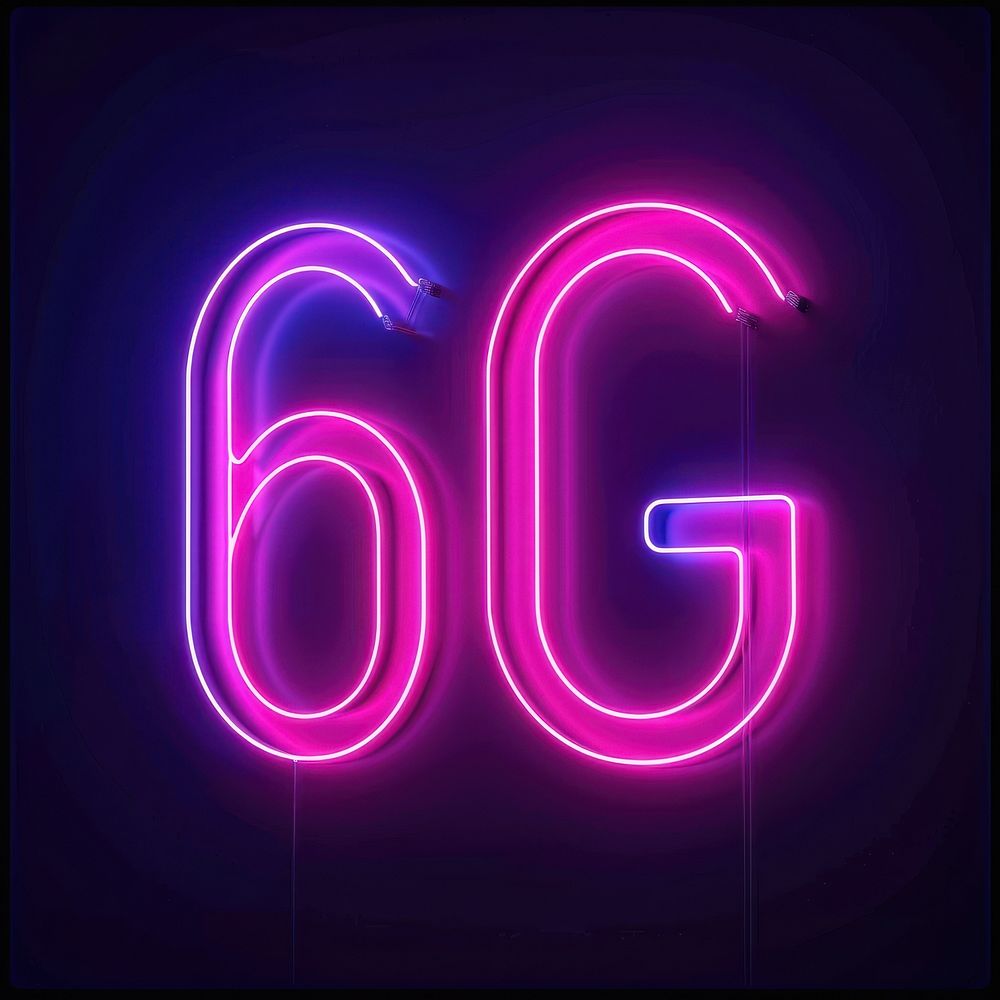 6g icon neon purple light. | Free Photo Illustration - rawpixel