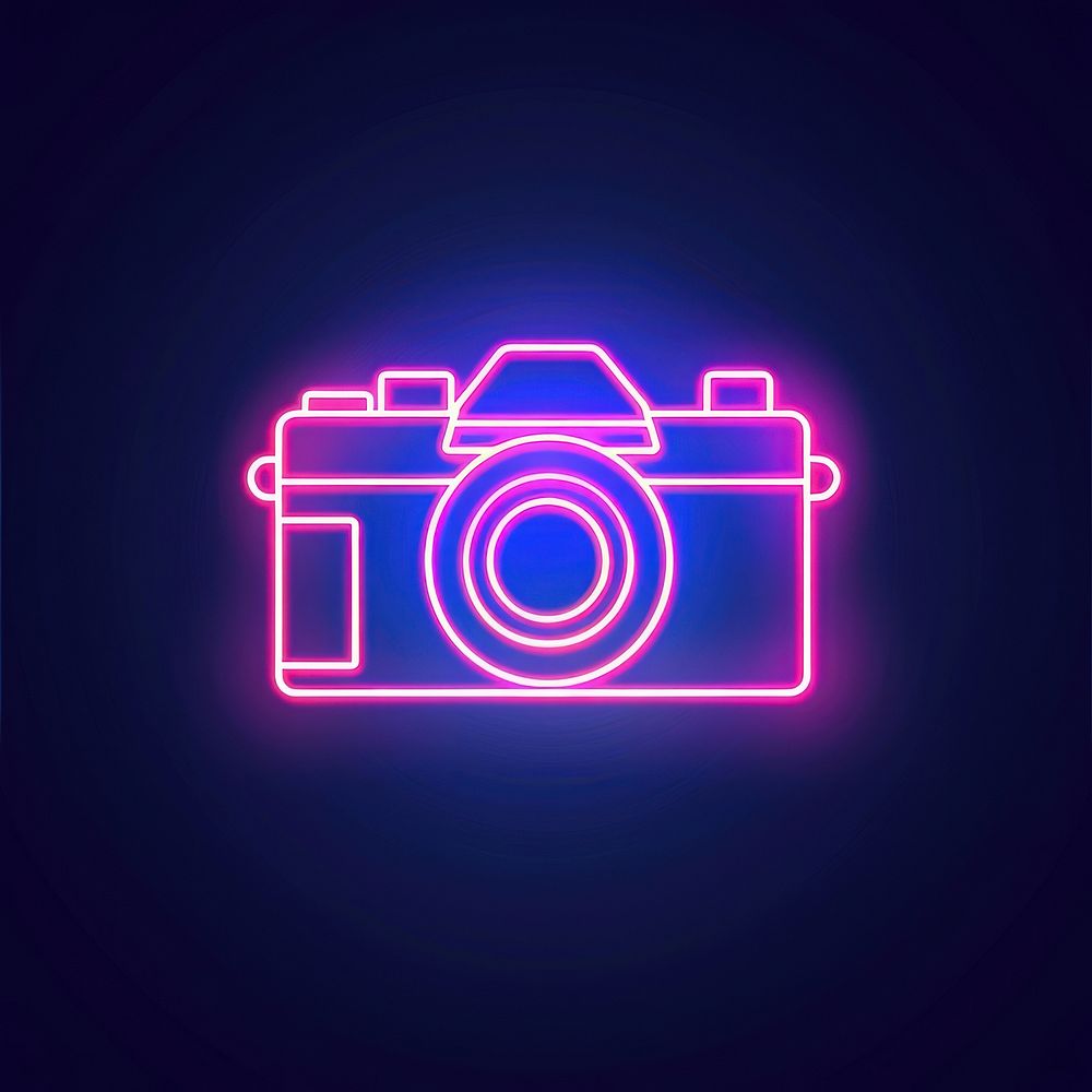 Camera icon neon light disk. | Free Photo Illustration - rawpixel