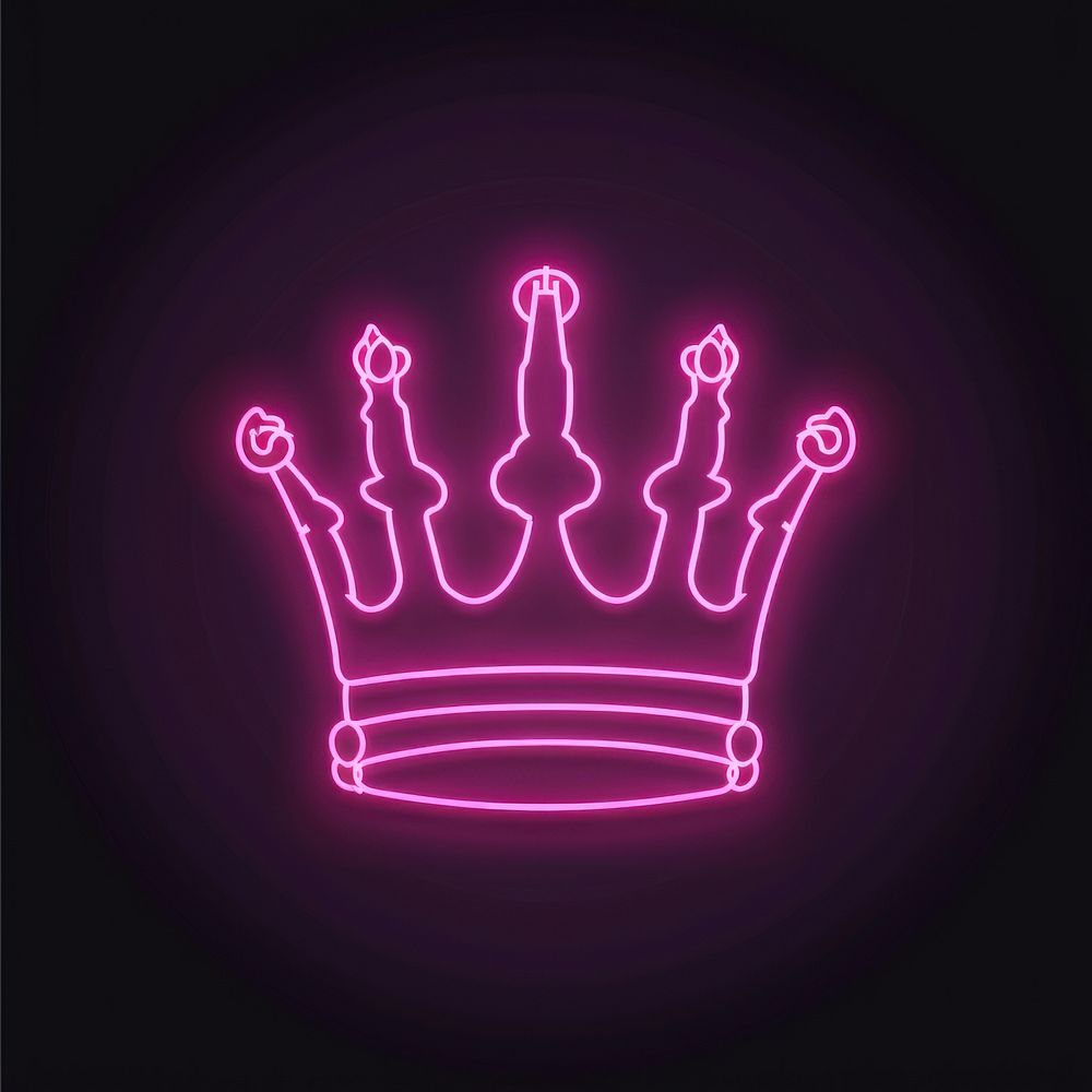 Crown icon neon purple light. | Free Photo Illustration - rawpixel