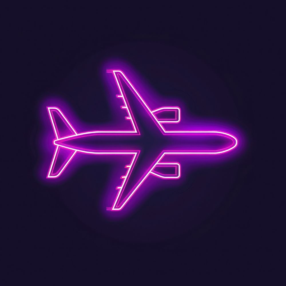 Airplane icon neon astronomy lighting. | Free Photo Illustration - rawpixel