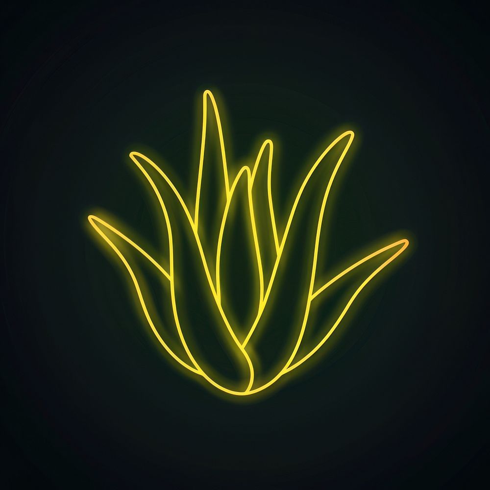 Aloe vera icon neon chandelier | Free Photo Illustration - rawpixel