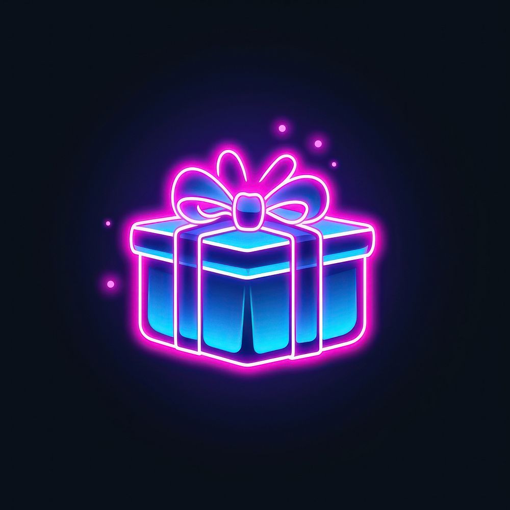 Gift icon neon purple light. | Free Photo Illustration - rawpixel
